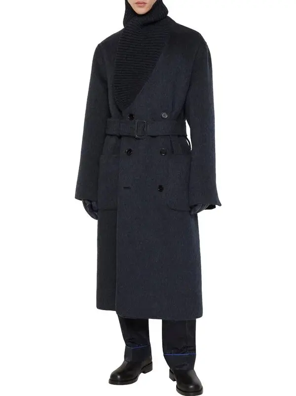 Burberry Wool Mohair Blend Coat - Night Melange