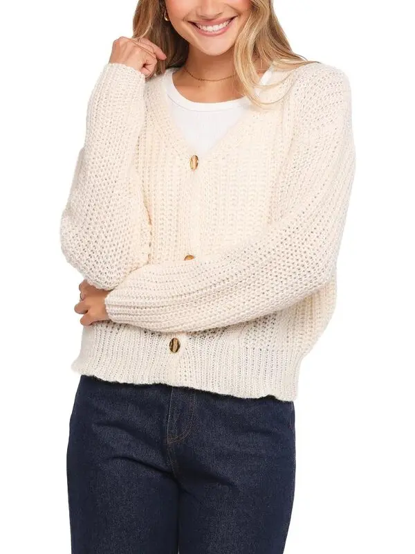 PETAL & PUP Henderson Chunky Knit Cardigan - Cream