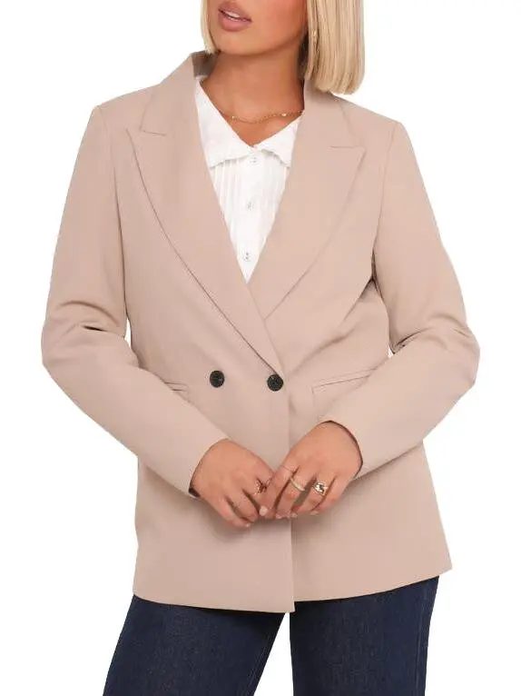 PETAL & PUP Viper Double Breasted Blazer - Beige