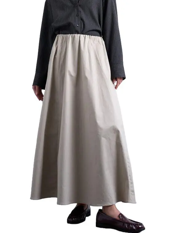 Topshop Twill Midi Circle Skirt - Ivory