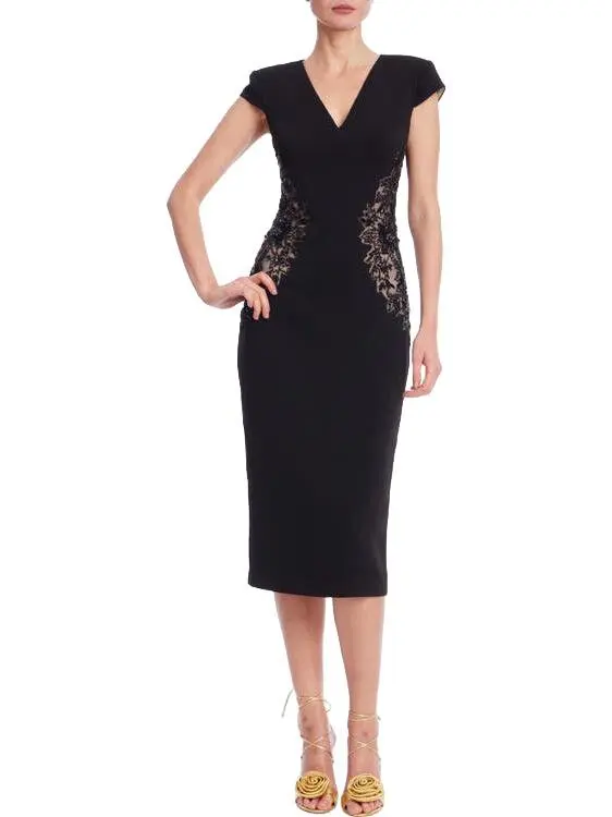 Badgley Mischka Beaded Cocktail Dress - Black