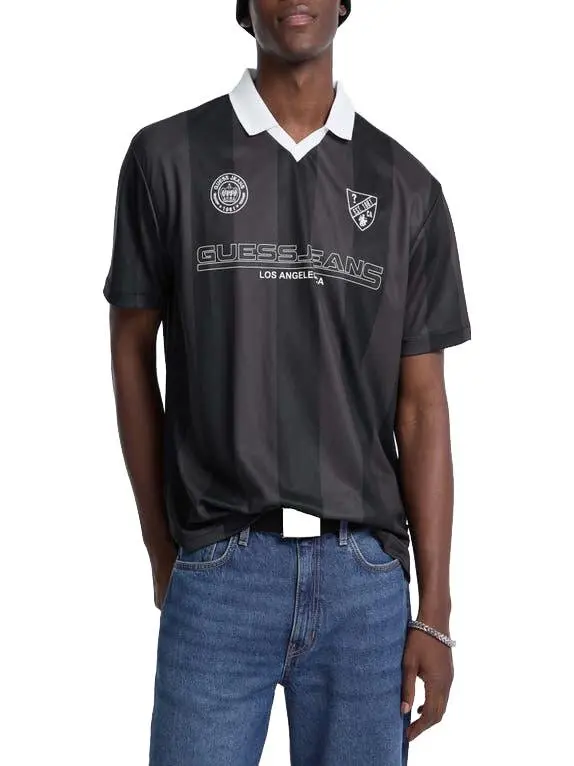 Guess Graphic Soccer Jersey - Jet Black