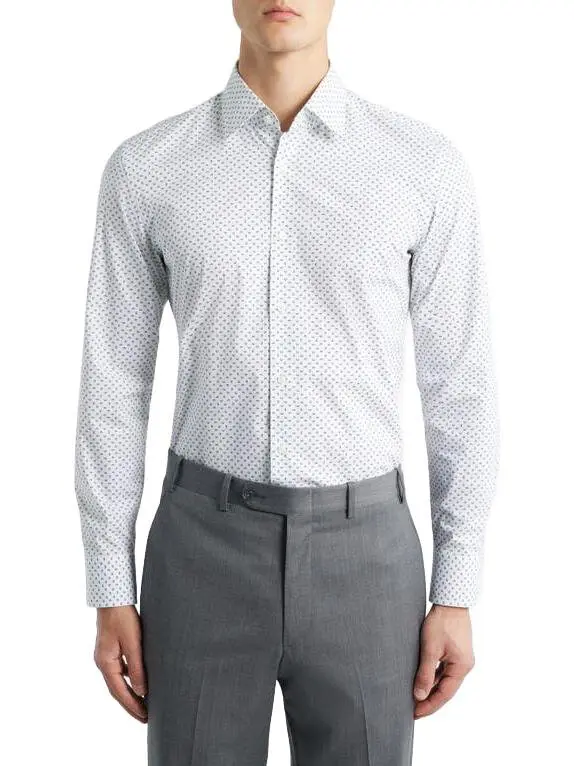BOSS Hank Kent Slim Fit Stretch Cotton Dresss Shirt - Light/pastel Blue