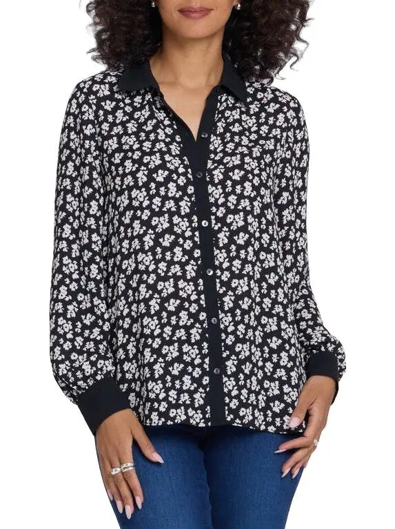 NYDJ Taylor Print Shirt - Black Combo