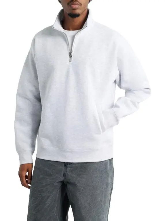 Obey Established Works Quarter-zip Fleece Pullover - Ash Grey