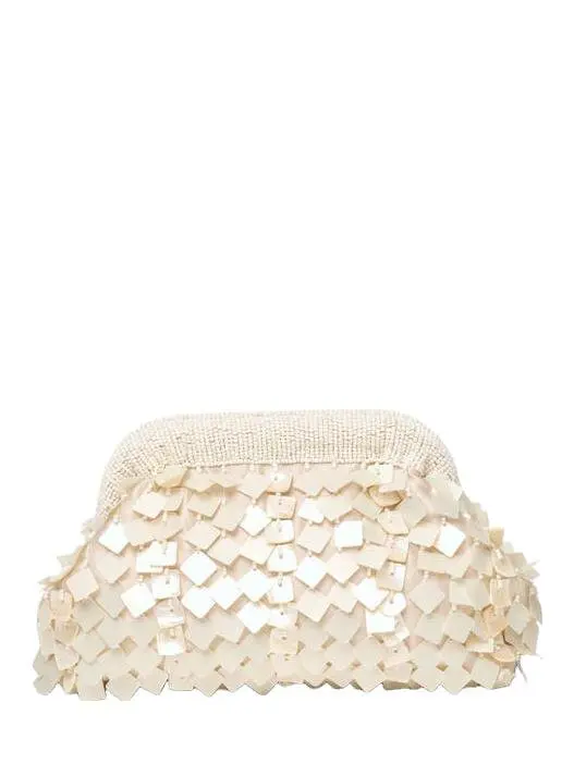L*Space Vienna Embellished Clutch - Cream