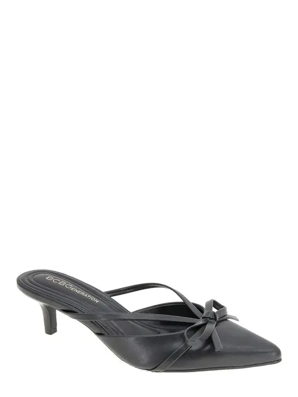 Bcbgmaxazria Pointed Toe Kitten Heel Mule - Black