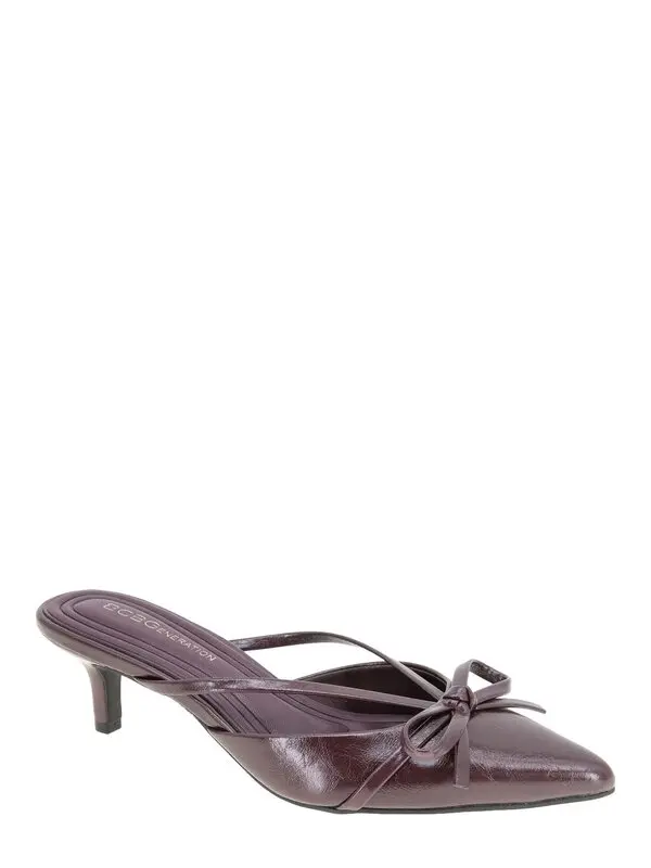 Bcbgmaxazria Pointed Toe Kitten Heel Mule - Dark Cherry