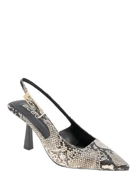 Bcbgmaxazria Inara Slingback Pointed Toe Pumps - Natural Snake