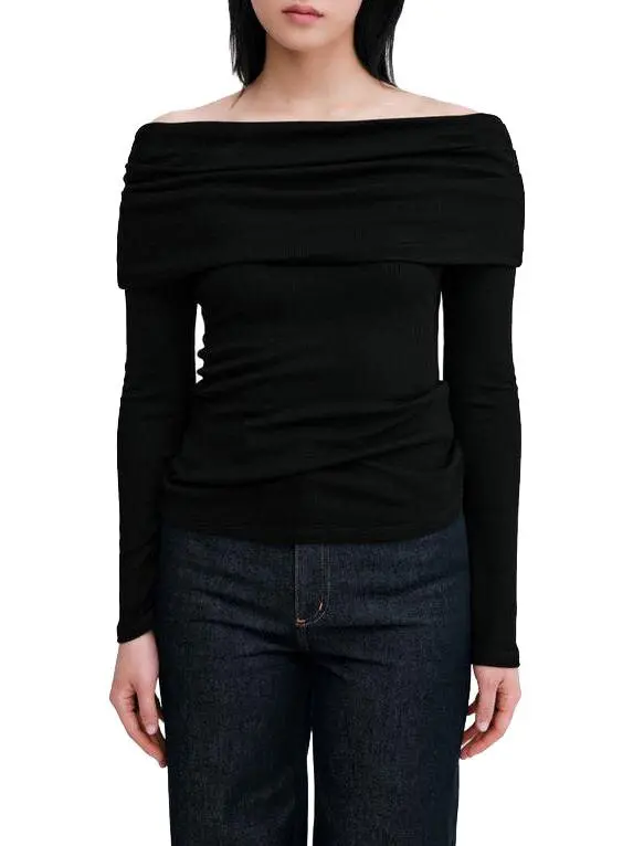 MARCELLA Bennett Off-the-shoulder Knit Top - Black