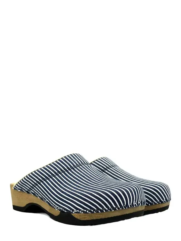 KUNSTEN Embla Clog - Indigo White Stripe
