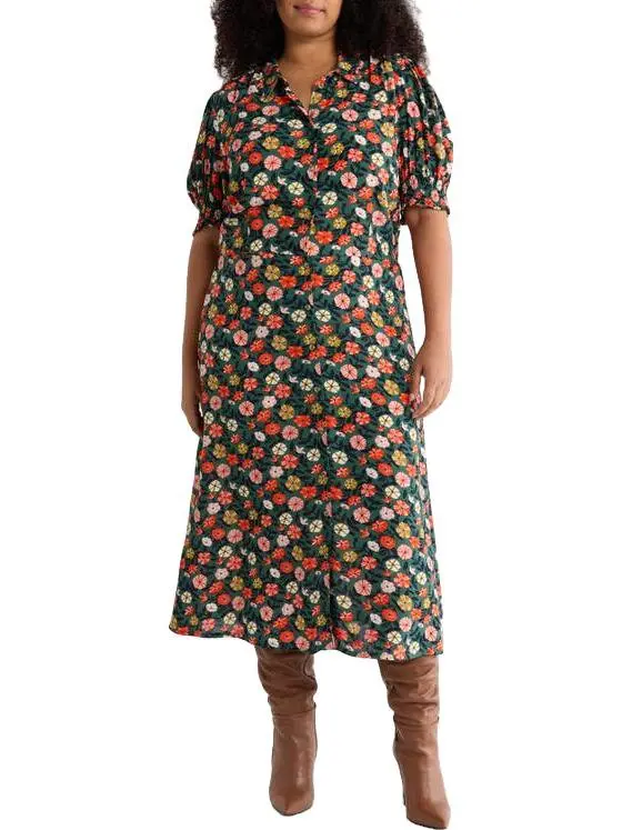 SEASALT CORNWALL Floral Print Midi Dress - Winding Petunias Grove