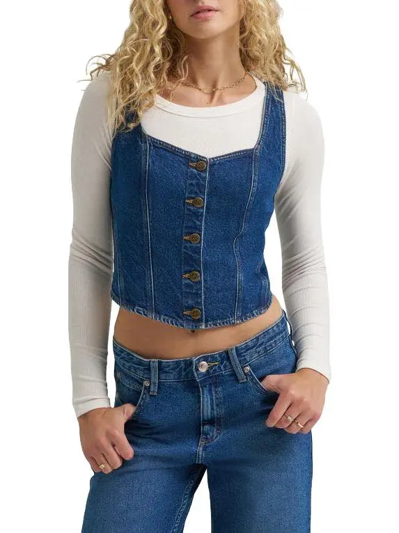 LEEM Cropped Denim Vest - Talk To Me