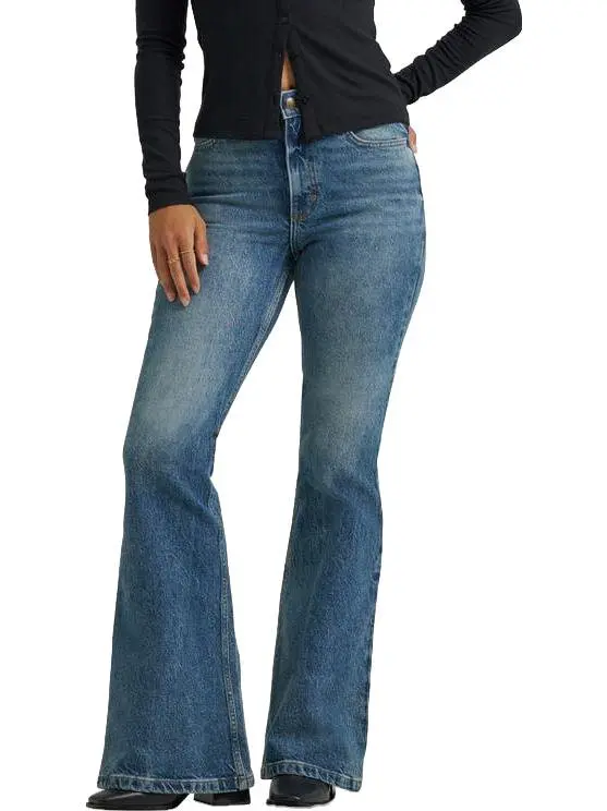 LEEM High-waist Flare-leg Jeans - Indigo Cast
