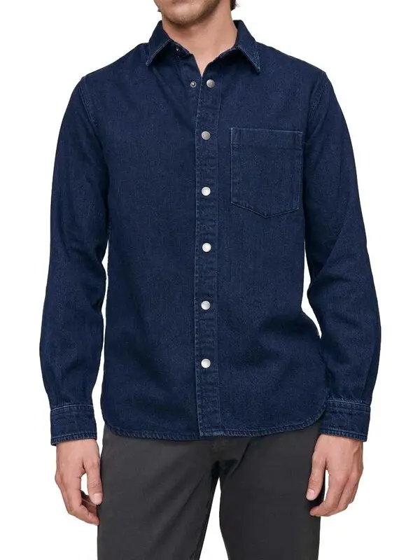 DL1961 Dominick Cotton Blend Denim Western Shirt - Rain Storm