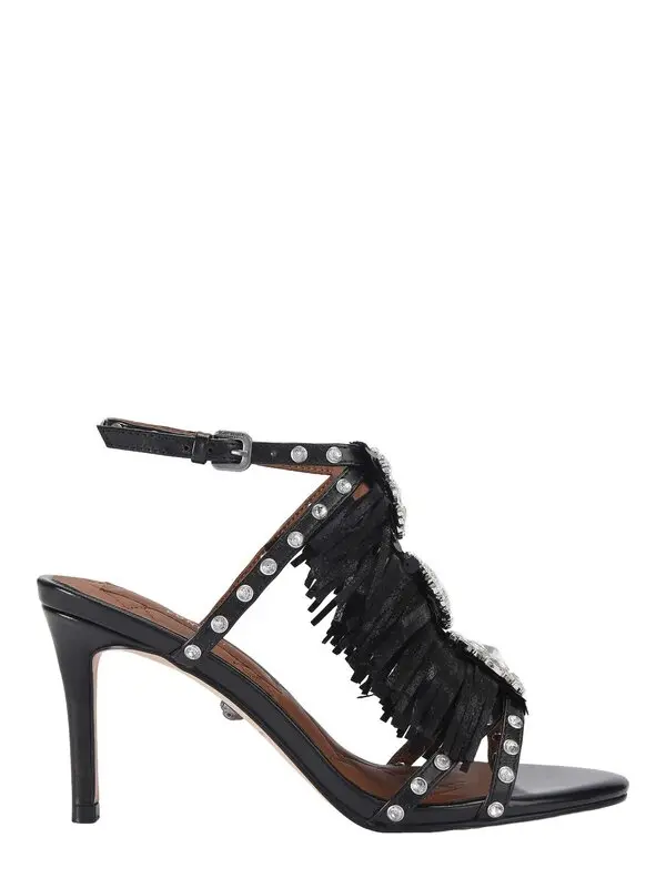 Kurt Geiger Jewel Fringe Ankle Strap Sandal - Black