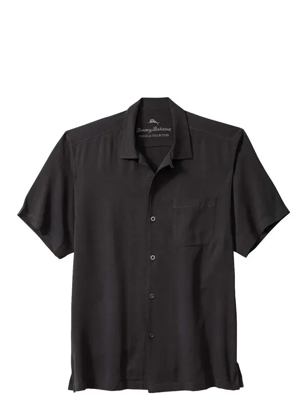 Tommy Bahama Harbor Luxe Silk Camp Shirt - Black