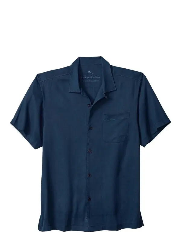 Tommy Bahama Harbor Luxe Silk Camp Shirt - Navy