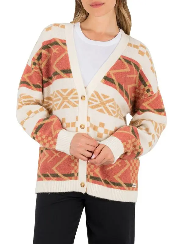 Hurley Printed Knit Cardigan - Tofu