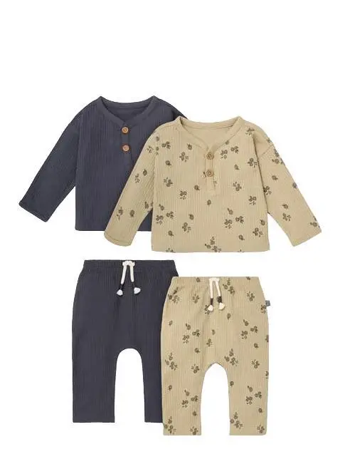 MODERN MOMENTS™ BY GERBER Henley Top And Pants Set - Olive Gray
