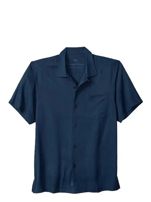 Tommy Bahama Harbor Luxe Silk Camp Shirt - Navy