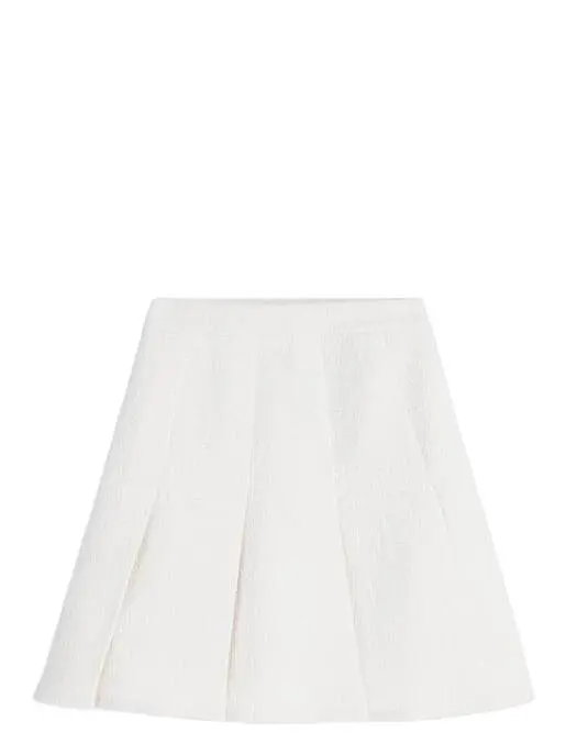 Boden Pleated Tweed Miniskirt - White