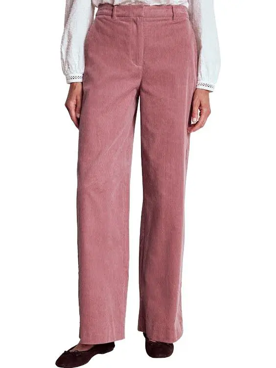 Boden Belgravia Straight Leg Corduroy Pants - Pink Heather