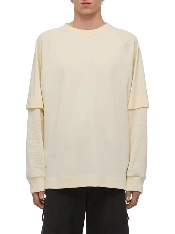 Helmut Lang Double Layer Waffle Stitch Top - Winter White