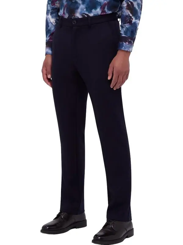 Bugatchi Slim Tailored Fit Knit Dress Pants - Navy