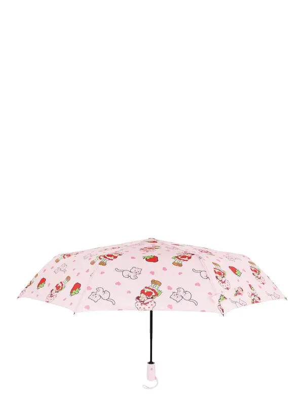 STRAWBERRY SHORTCAKE Heart Print Compact Umbrella - Pink