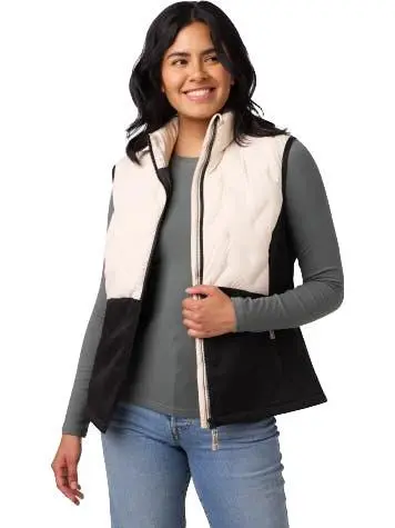 MOBILE WARMING Natural Down Hybrid Heated Vest - Black/cream