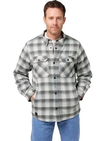 MOBILE WARMING 3 Season Flannel Heated Shirt Jacket - Grey