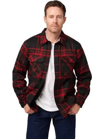 MOBILE WARMING 3 Season Flannel Heated Shirt Jacket - Red