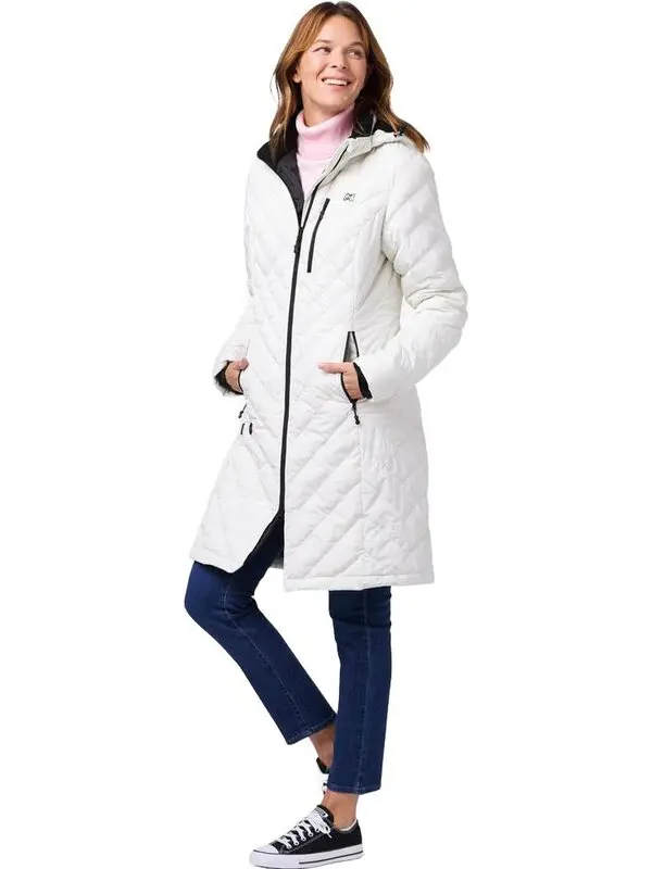 MOBILE WARMING Meridian Long Heated Puffer Jacket - Cream