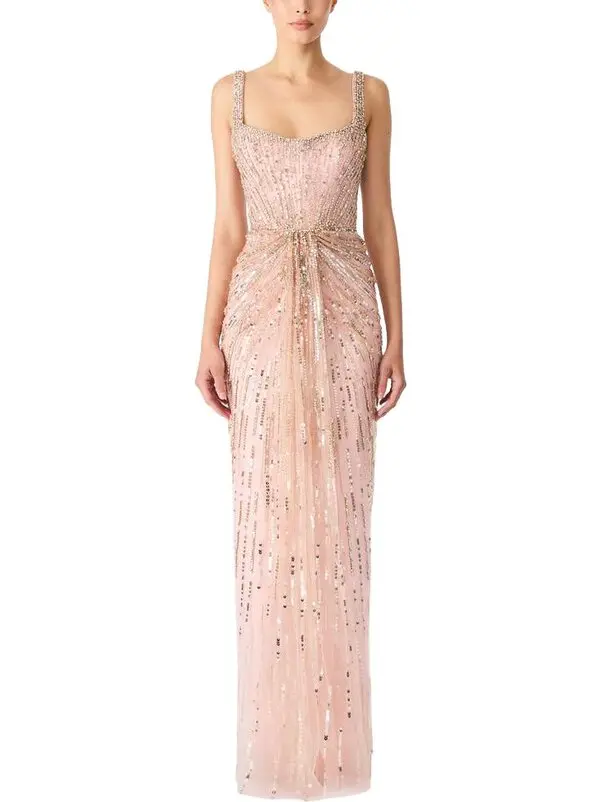Jenny Packham Chrissy Sequin-embellished Gown - Pink Sprite