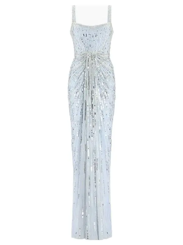 Jenny Packham Chrissy Sequin-embellished Gown - Silver Lake
