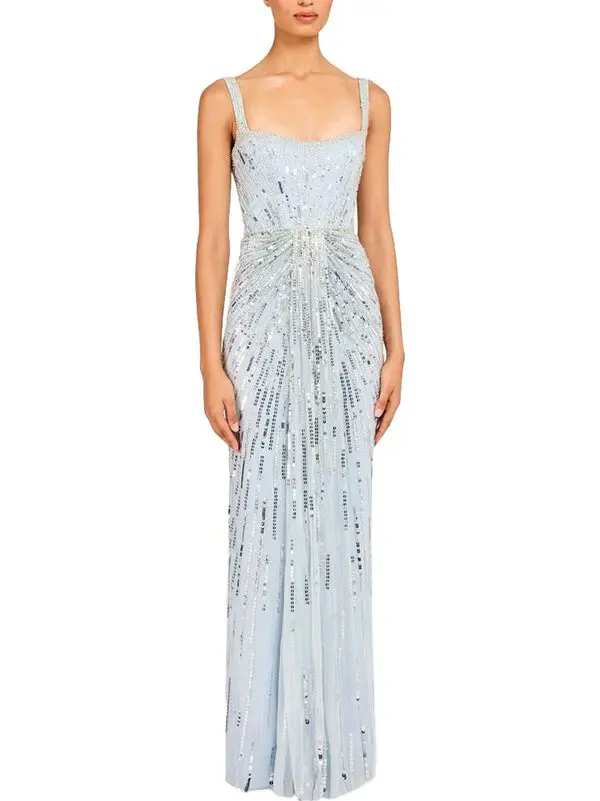 Jenny Packham Chrissy Sequin-embellished Gown - Silver Lake