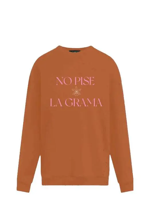 NO PISE LA GRAMA Salty Flower Sweatshirt - Terracota