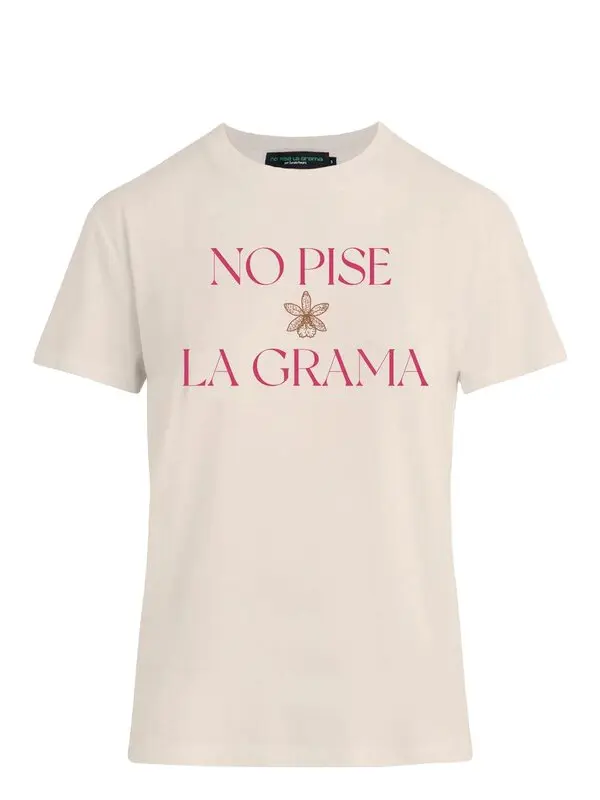 NO PISE LA GRAMA Salty Flower T-shirt - Cream