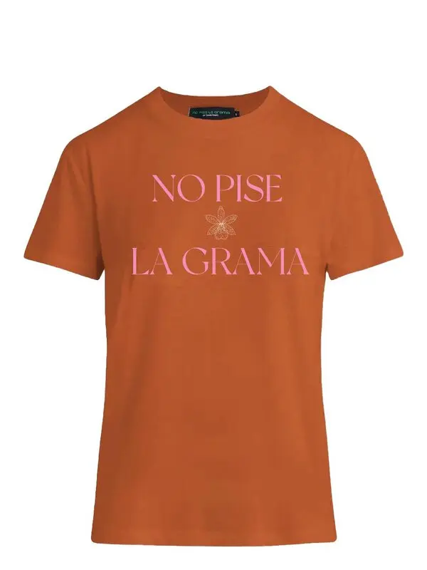 NO PISE LA GRAMA Salty Flower T-shirt - Terracota