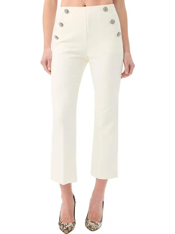 Trina Turk Cropped Flare Leg Pant - Winter White