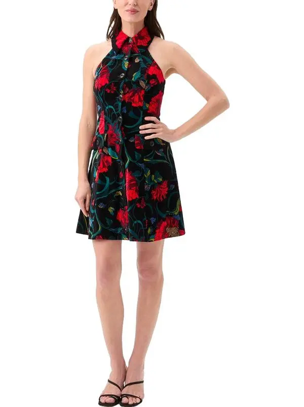 Trina Turk Safina Printed Velvet Dress - Multi
