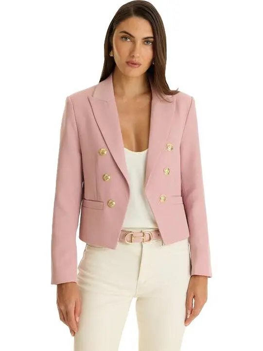 THE NOLI SHOP Gabrielle Double Breasted Blazer - Blush
