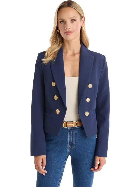 THE NOLI SHOP Gabrielle Double Breasted Blazer - Navy