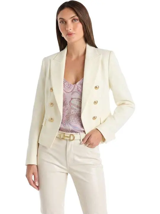 THE NOLI SHOP Gabrielle Double Breasted Blazer - Pearl