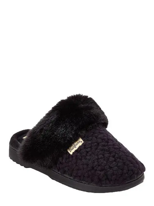 DEARFOAMS Knit Scuff Slipper - Black Solid