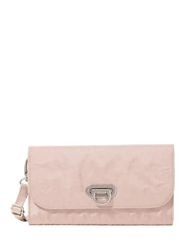 BAGGALLINI Coastal Flip Lock Rfid Phone Wallet Crossbody Bag - Blush Shimmer
