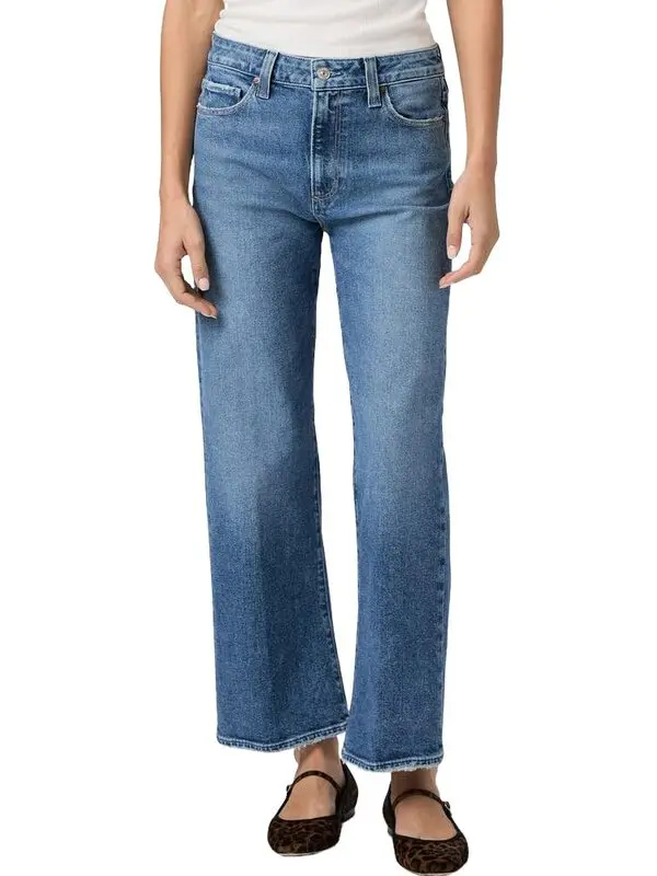 Paige Leenah High-waist Wide Leg Ankle Jeans - Rooftop