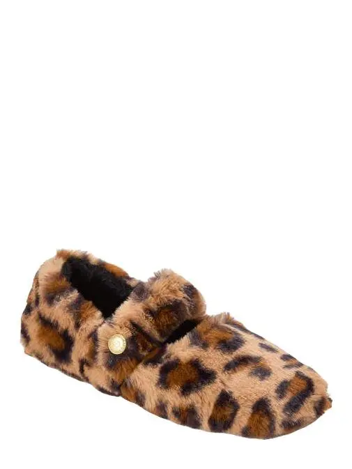 DEARFOAMS Maryjane Luxe Teddy Slipper - Leopard