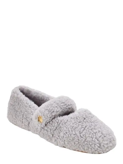 DEARFOAMS Maryanne Luxe Teddy Mary Jane Slipper - Sleet